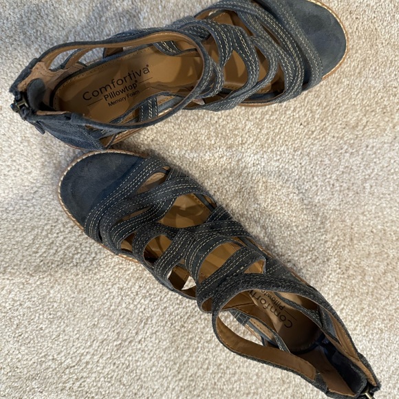 Comfortiva | Shoes | Comfortiva Womens Blue Suedestrappy Sandals | Poshmark